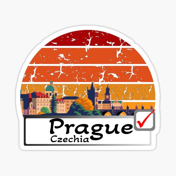 "Prague czechia skyline vintage3" Sticker for Sale by WhereIsTravis ...