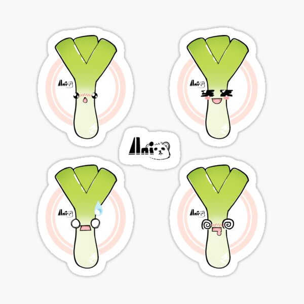 "Anime Leek Sticker Page #1" by AnimeKuma | Redbubble
