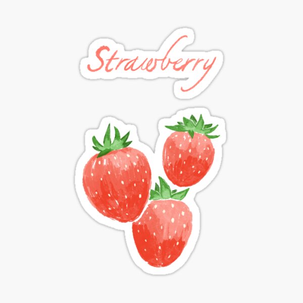 "Strawberry" Sticker for Sale by popping-popping | Redbubble
