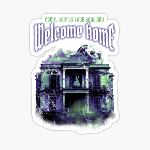 "haunted-mansion-horror-t-shirt-design" Sticker for Sale by ...
