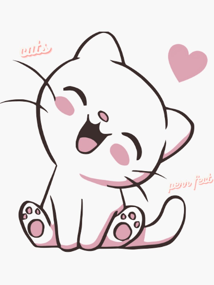 Pegatina «regalo perfecto para los amantes de los gatos gatito feliz ...