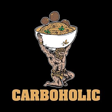 "Carboholic Funny Carbohydrate Loading Noodles" Sticker by StrongShirts ...
