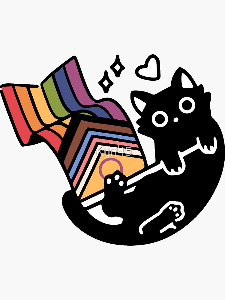 "Progressive pride Cat" Sticker for Sale by Kyri45 | Redbubble