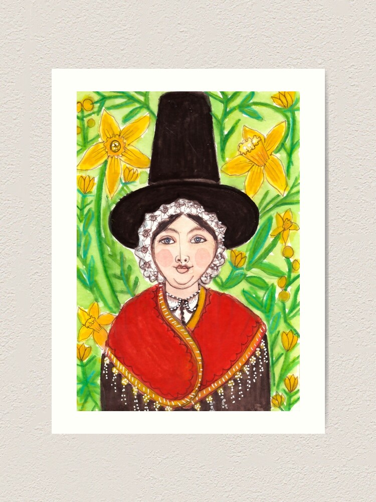 "Welsh Lady, Traditional Welsh Design, Welsh decor, Welsh gift," Art ...