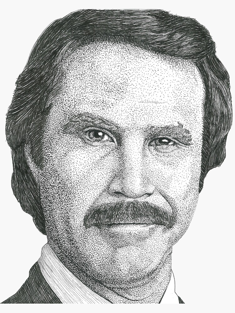 "Ron Burgundy | Anchorman" Sticker for Sale by skraps-ink | Redbubble