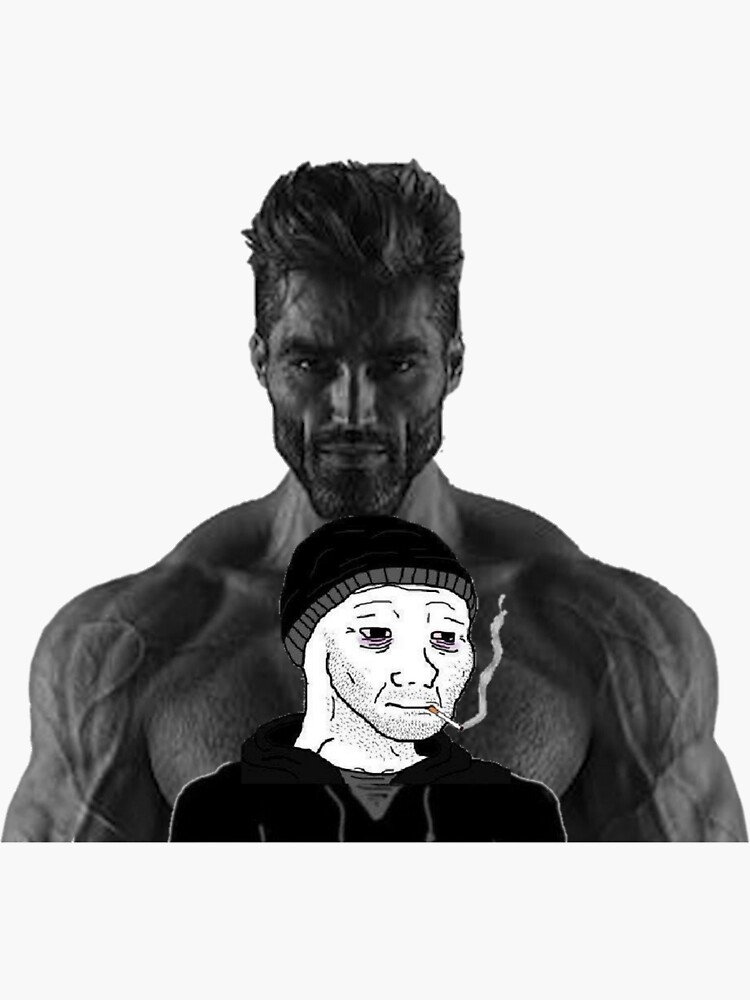 "Chad and Doomer" Sticker for Sale by AdonisAttires | Redbubble