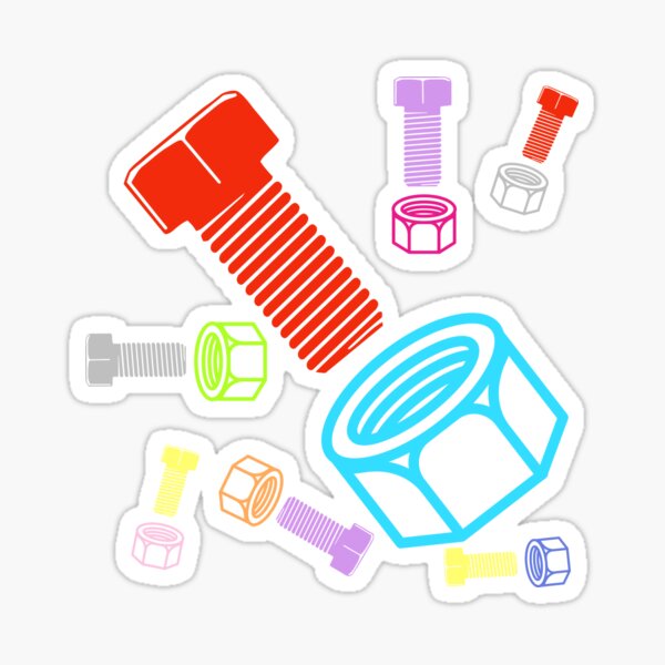 "NUTS AND BOLTS" Sticker for Sale by MR-TIMZ-ART | Redbubble