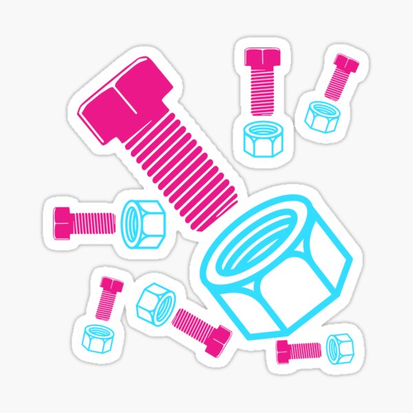 " NUTS AND BOLTS" Sticker for Sale by MR-TIMZ-ART | Redbubble