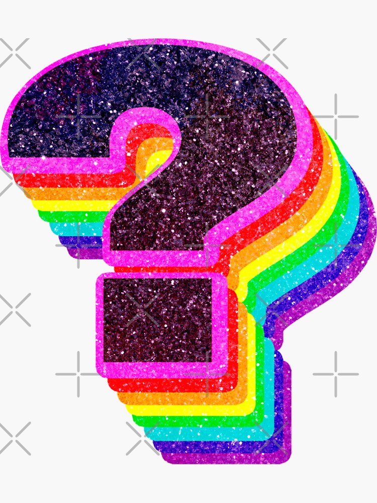 "Colorful Glittery Question Mark" Sticker for Sale by funkies | Redbubble