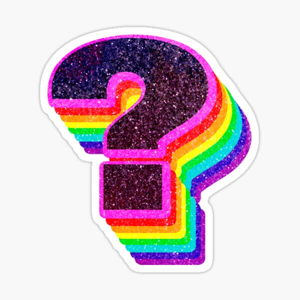 "Colorful Glittery Question Mark" Sticker for Sale by funkies | Redbubble