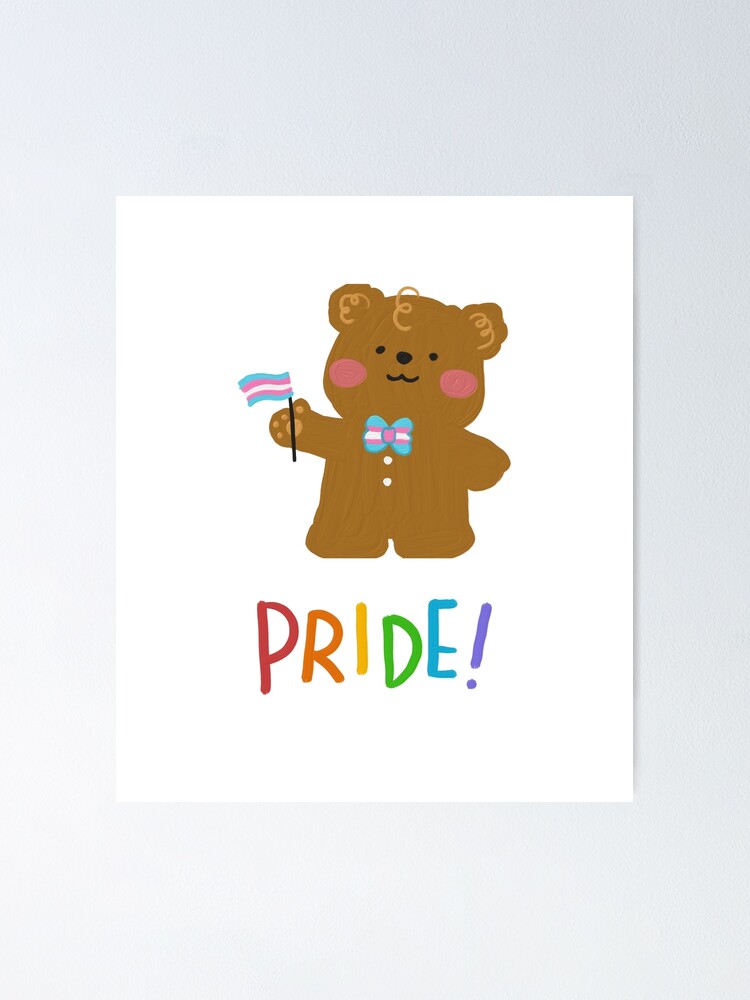 "Teddy bear lgbt pride Trans" Poster for Sale by marietadesigns | Redbubble