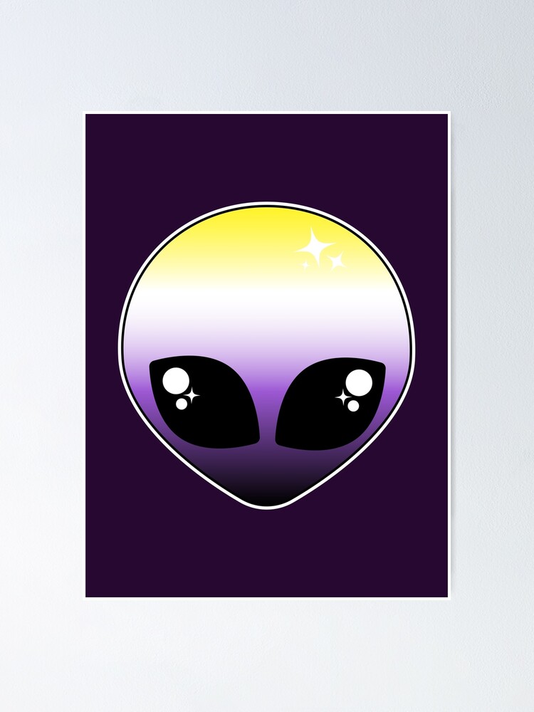 "Non-Binary Alien Kawaii " Poster for Sale by sasyall | Redbubble