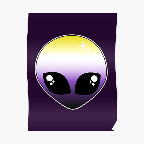 "Non-Binary Alien Kawaii " Poster for Sale by sasyall | Redbubble