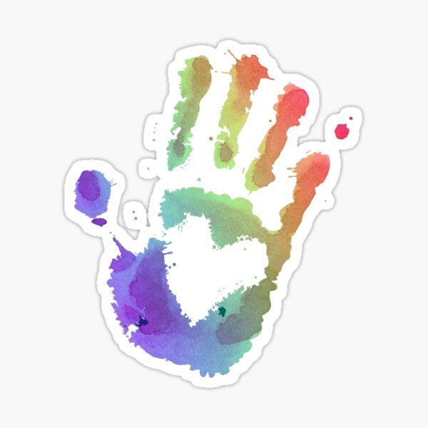 "Love Handprint. " Sticker for Sale by GEM-Art-to-Wear | Redbubble
