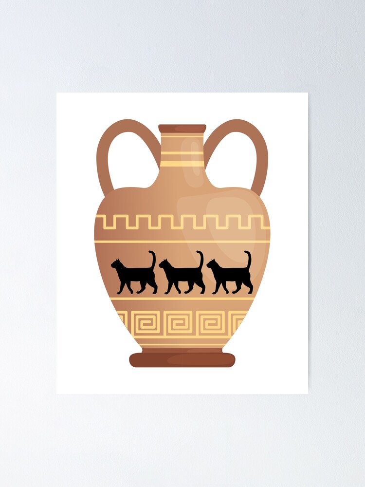 "Ancient Greek Vase Cat Meme" Poster for Sale by Youvshop | Redbubble