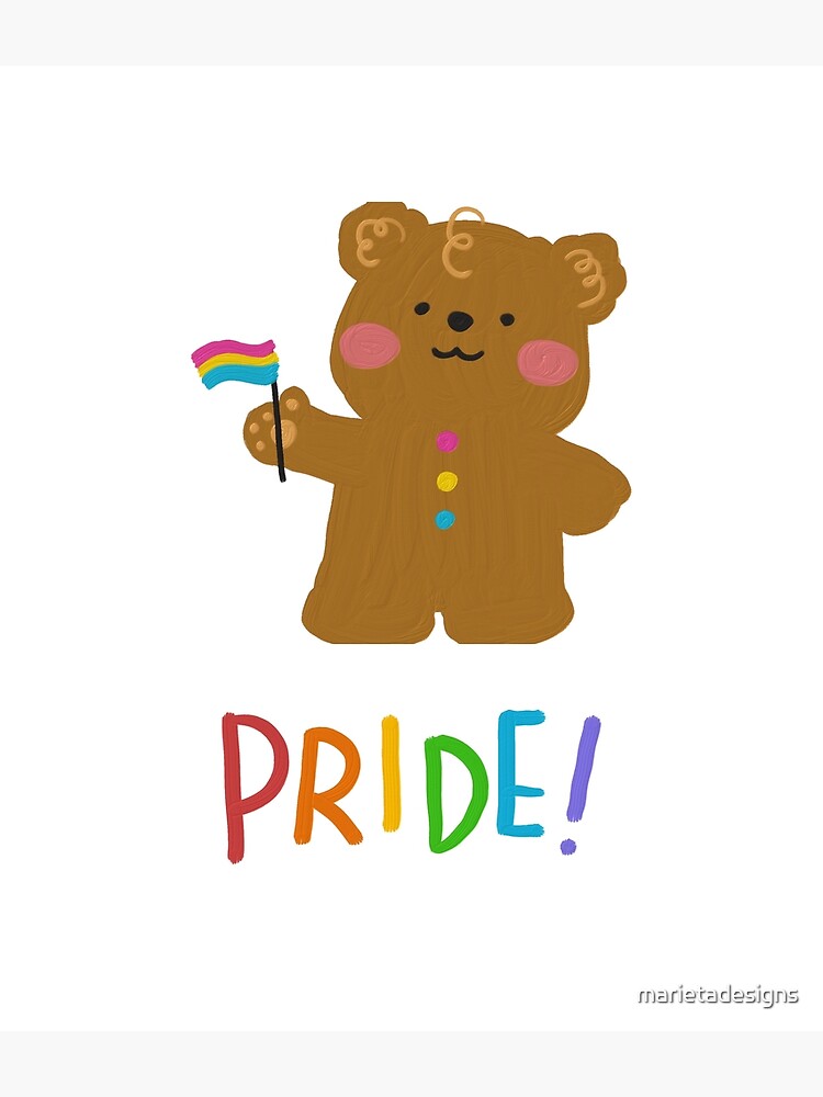 "Teddy bear lgbt pride Pansexual" Poster for Sale by marietadesigns ...