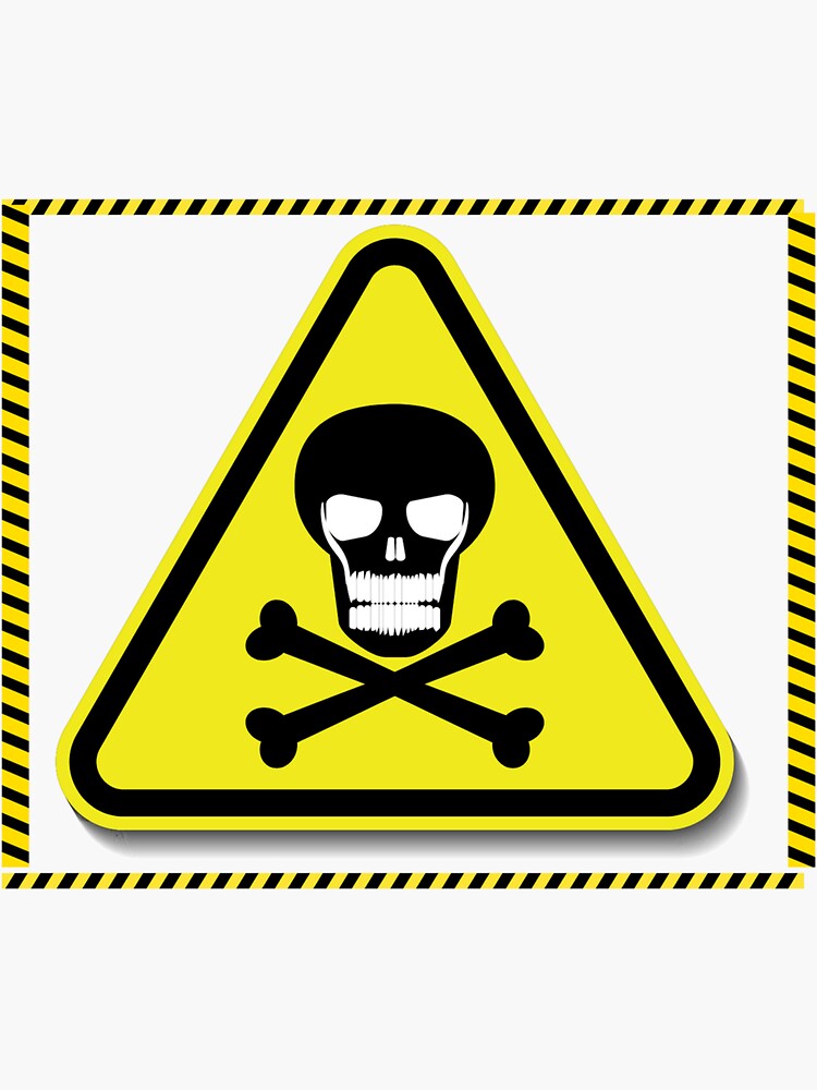 "Caution Skull Danger " Sticker for Sale by cirec | Redbubble