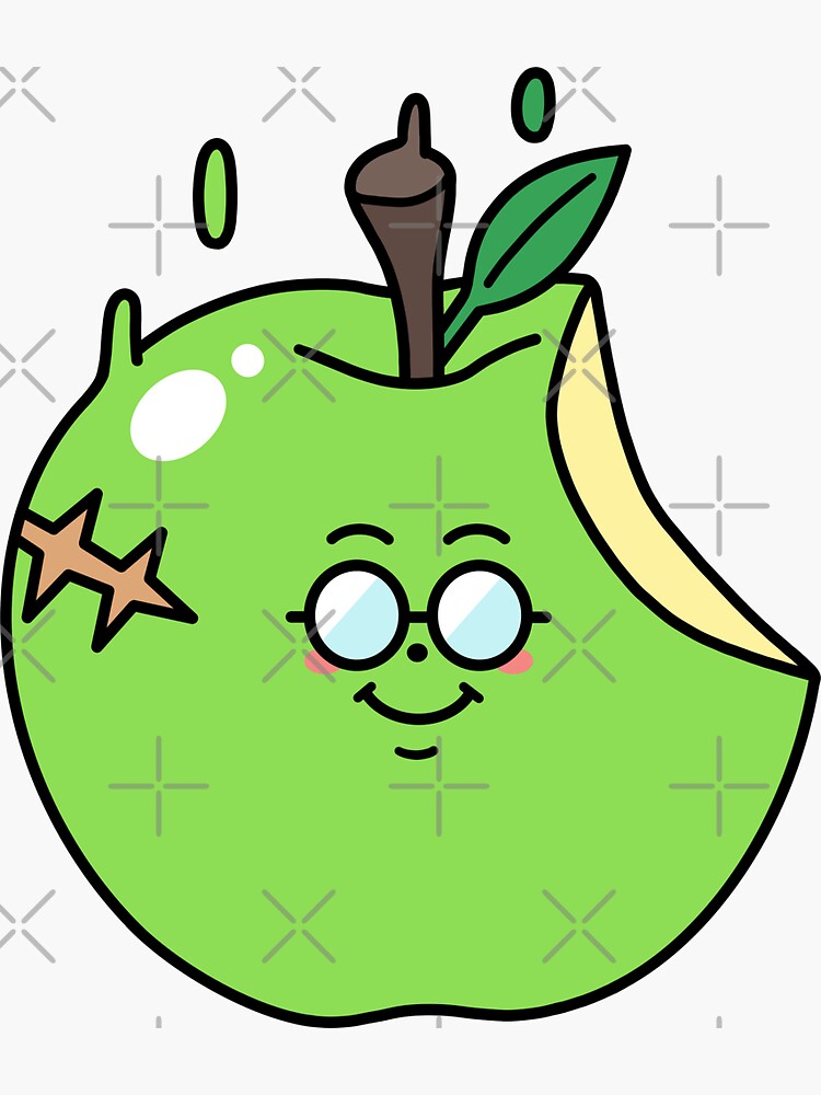 "Falling "Eaten" Green Apple + Scar" Sticker for Sale by sosorimaru ...