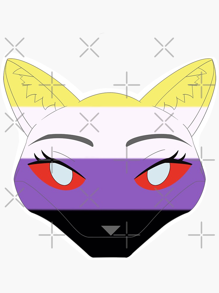 "Enby fox " Sticker for Sale by StardustHyde | Redbubble