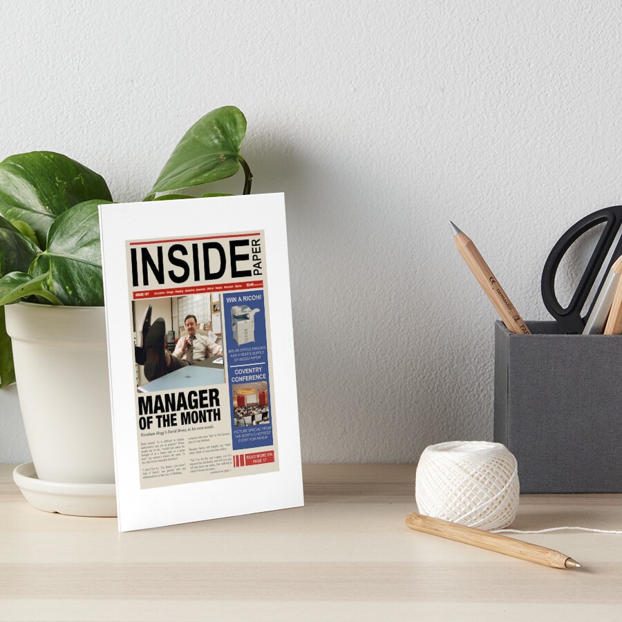 "THE OFFICE Wernham Hogg INSIDE PAPER magazine David Brent " Art Board ...