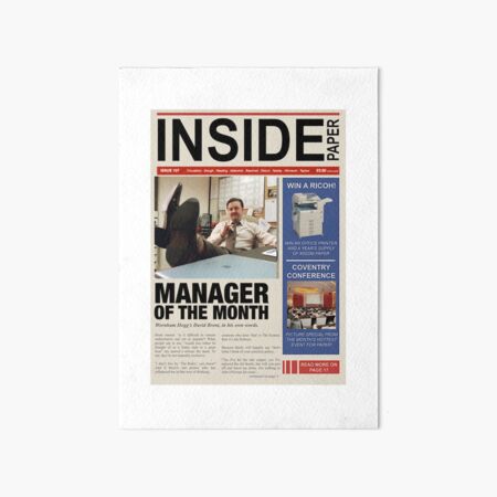"THE OFFICE Wernham Hogg INSIDE PAPER magazine David Brent " Art Board ...