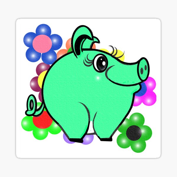 "Pig " Sticker by shirleycutecard | Redbubble