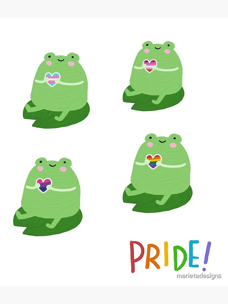 "Frog Gay Pride LGBT Pride month Illustration" Poster by marietadesigns ...