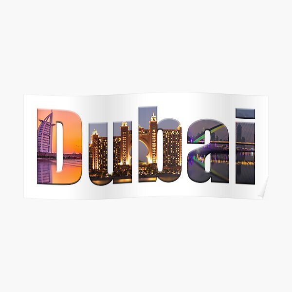 "Dubai Lettering (white background)" Poster for Sale by keep-in-mind ...