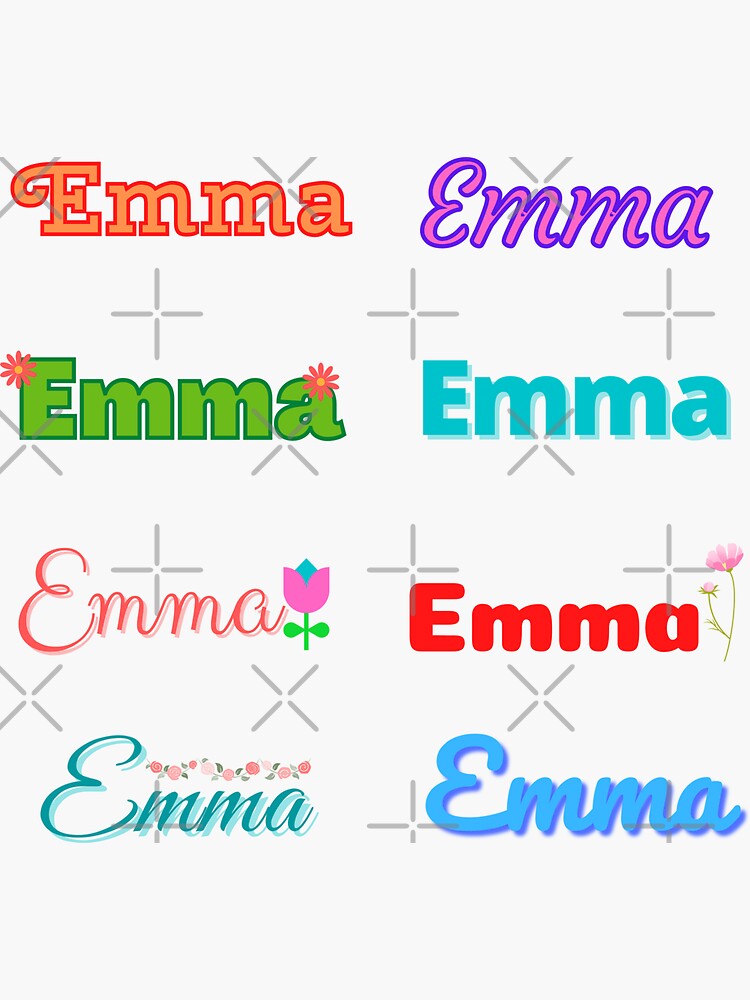 "Name EMMA Personalized Sticker and Magnet" Sticker for Sale by ...