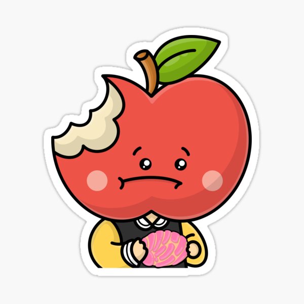 "Sad Apple" Sticker for Sale by PeelofALifeTime | Redbubble
