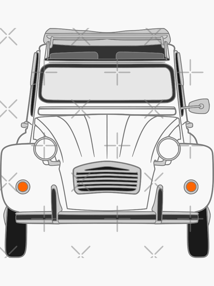 "Citroen 2CV colored" Sticker for Sale by EdimDesign | Redbubble
