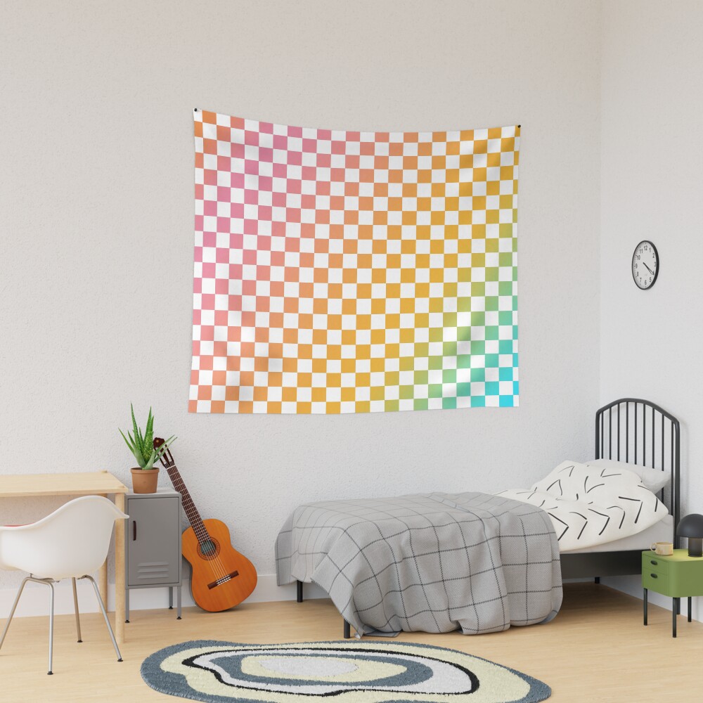 "colorful rainbow checks checkered checkerboard aesthetic pattern ...