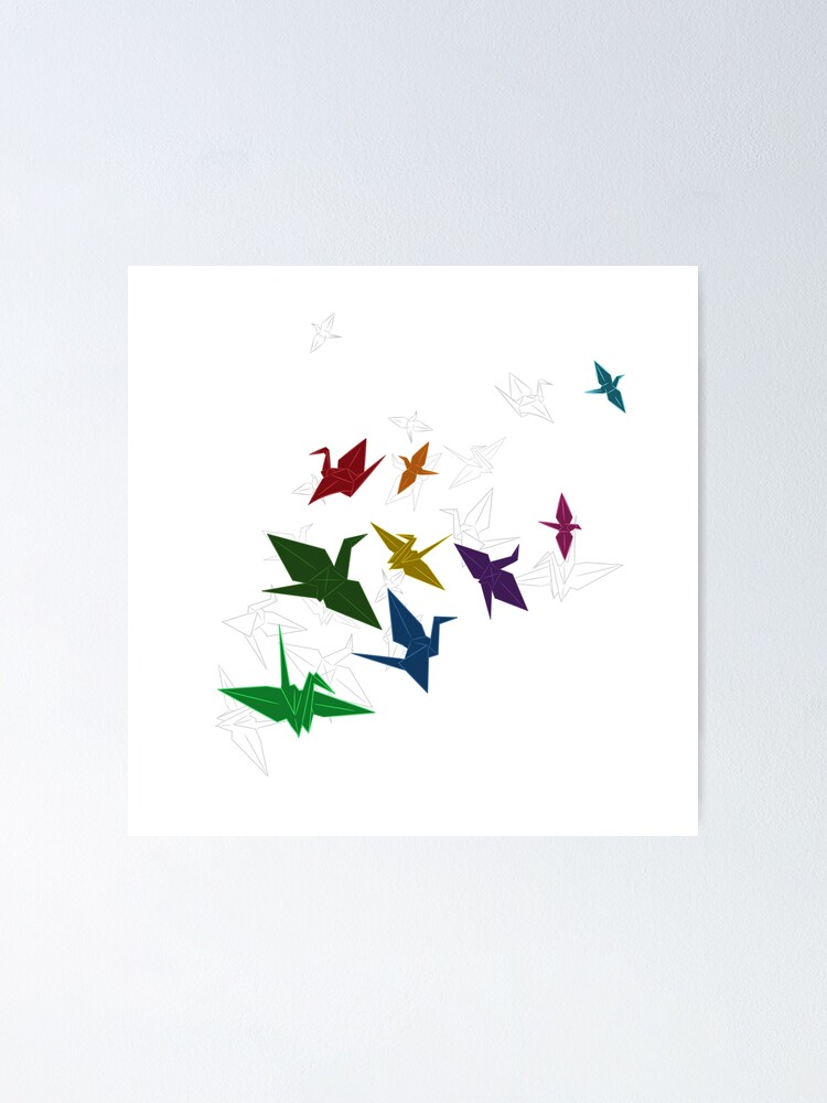 "Paper Cranes" Poster for Sale by MoroshkaS | Redbubble