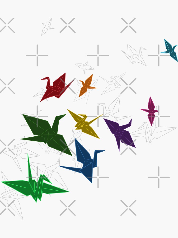 "Paper Cranes" Sticker for Sale by MoroshkaS | Redbubble