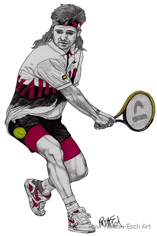 "Tennis Agassi" by Paul Nelson-Esch | Redbubble