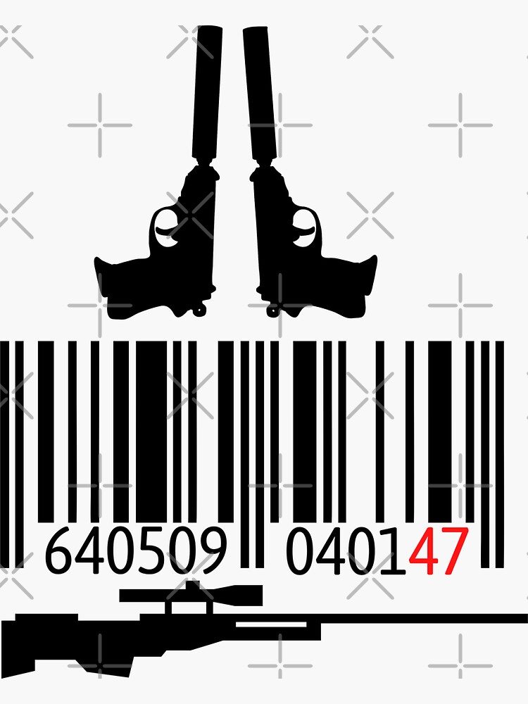 "Hitman Agent 47- Barcode And weapons" Sticker for Sale by SyedKazmi ...