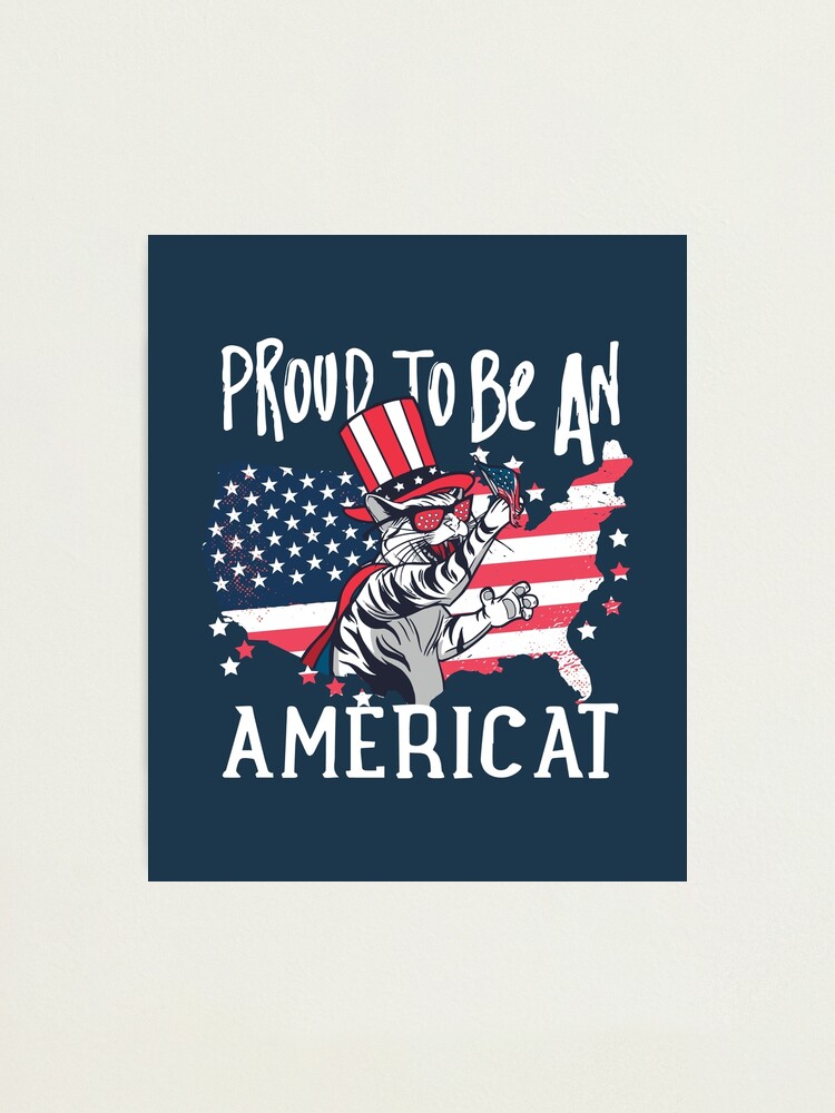 Lámina fotográfica «Orgulloso de ser un gato patriótico de Americat ...