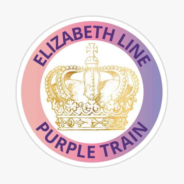 "Elizabeth Line Purple Train with Crown " Sticker for Sale by ...