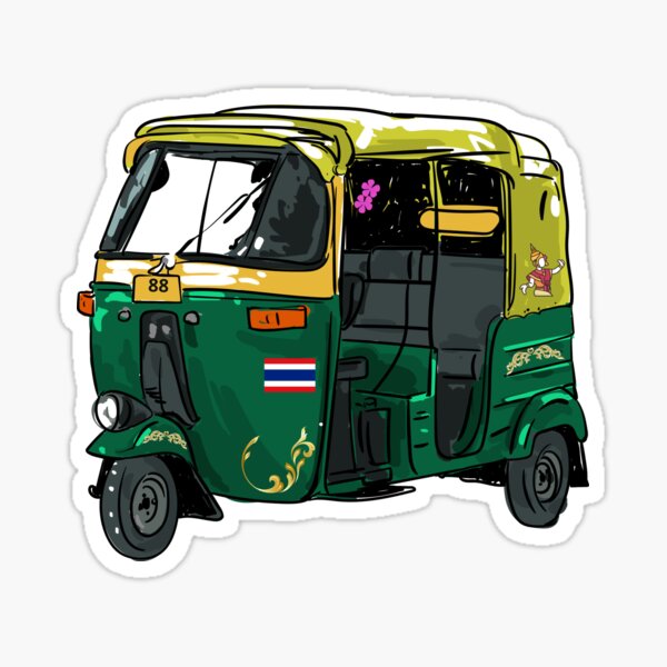 "Tuktuk Classical Thai Rickshaw" Sticker by surecanmakeit | Redbubble