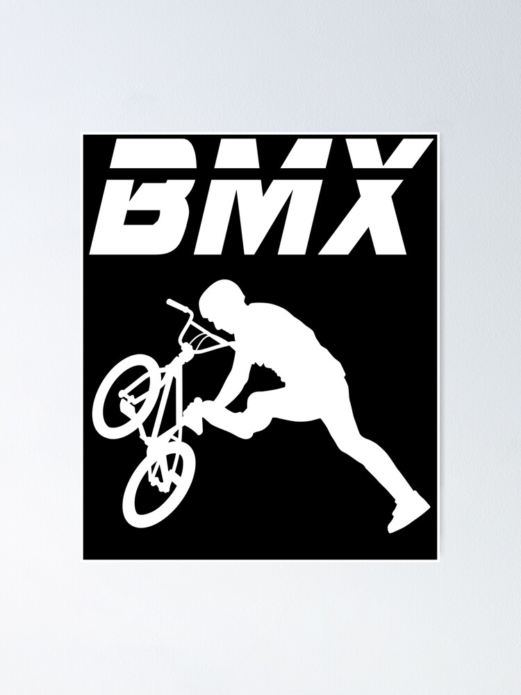 "bmx race bike cyclist rider trick freestyle design" Poster for Sale by ...