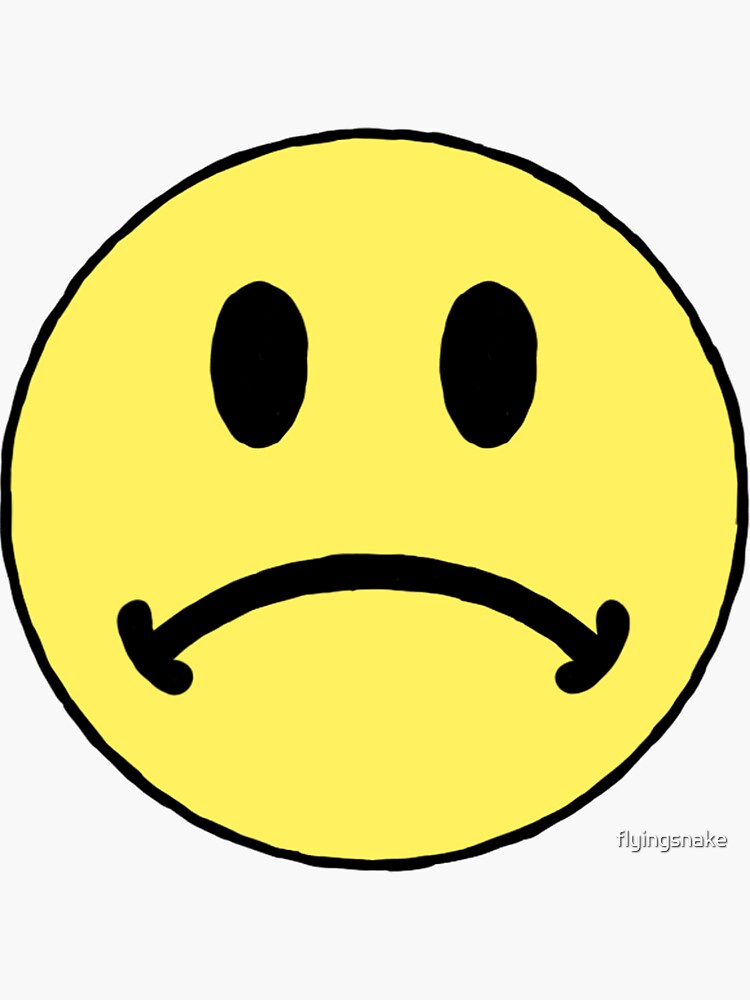 "Sad Smiley Face" Sticker by flyingsnake | Redbubble