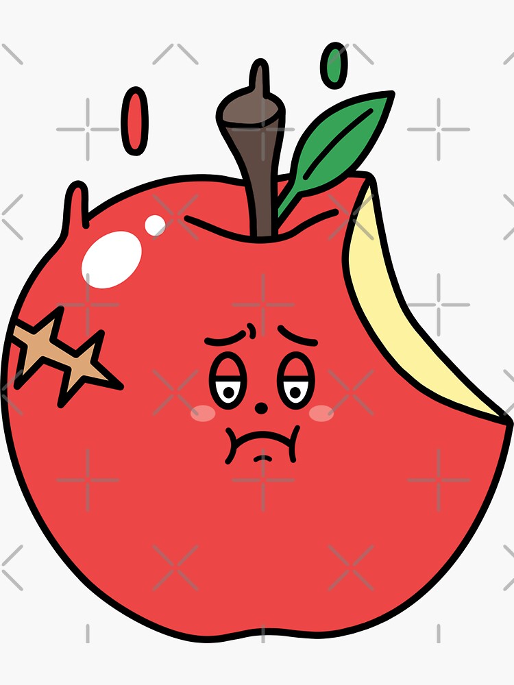 "Falling "Eaten" Red Apple + Scar" Sticker for Sale by sosorimaru ...
