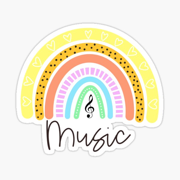 "Music Bright Rainbow" Sticker for Sale by haleyeahdesign | Redbubble