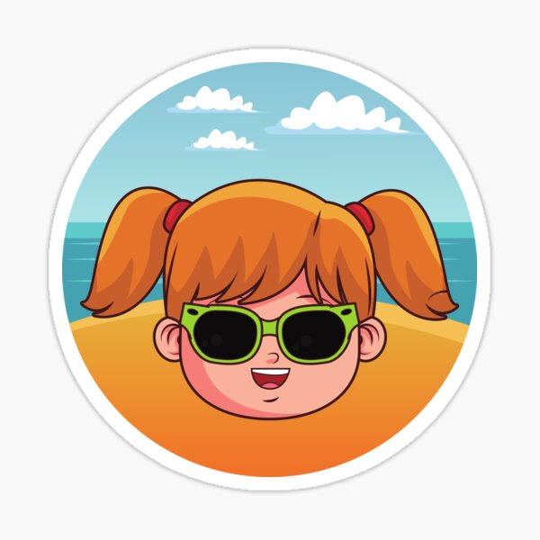 "Summer girl with sunglasses" Sticker for Sale by SweetKidsDesign ...