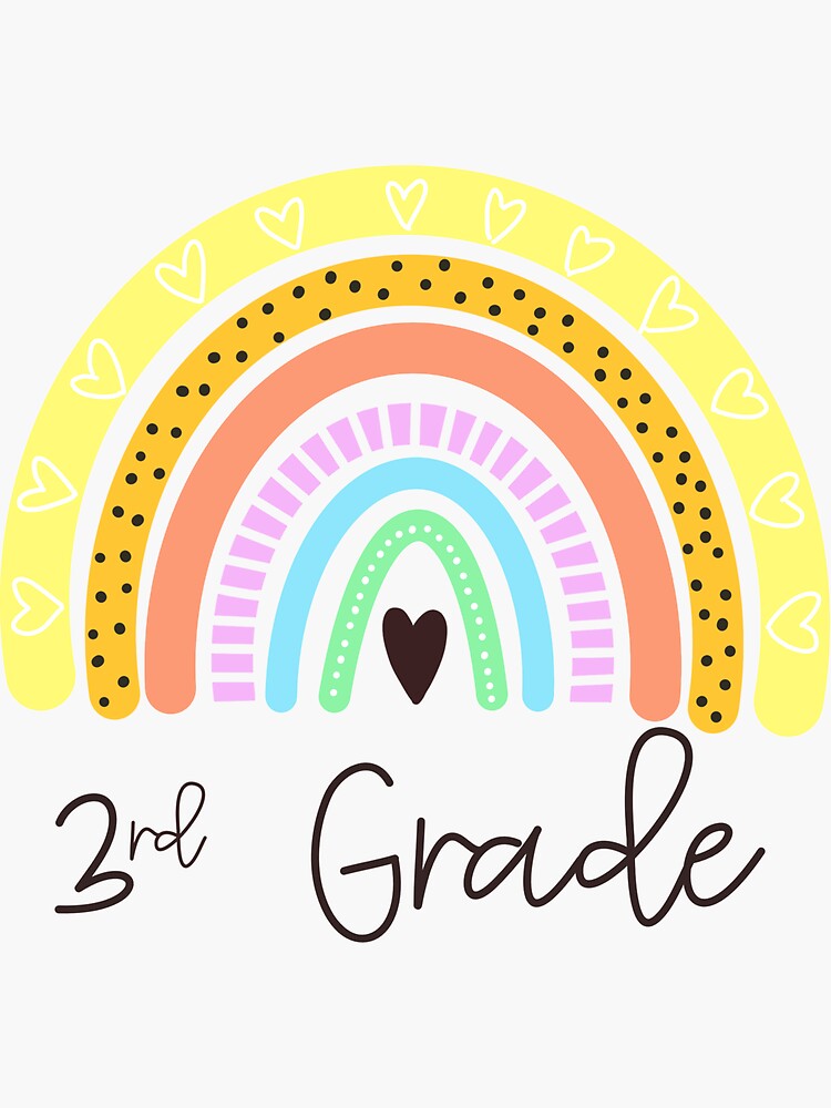"Third Grade Bright Rainbow" Sticker for Sale by haleyeahdesign | Redbubble