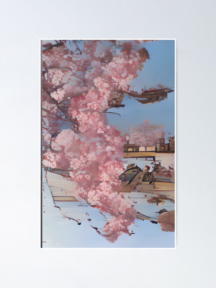 "Cherry blossom tree in Ghibli style" Poster for Sale by Quengnie04 ...