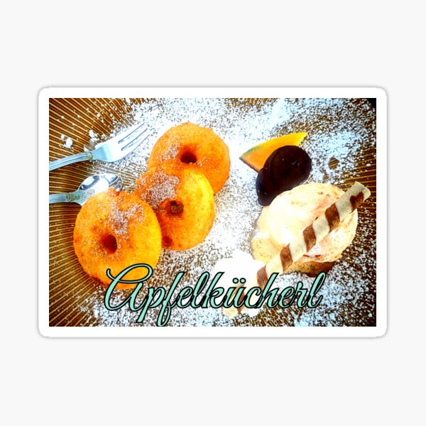 "Apfelkücherl ~ Apple Fritters" Sticker by angel1 | Redbubble