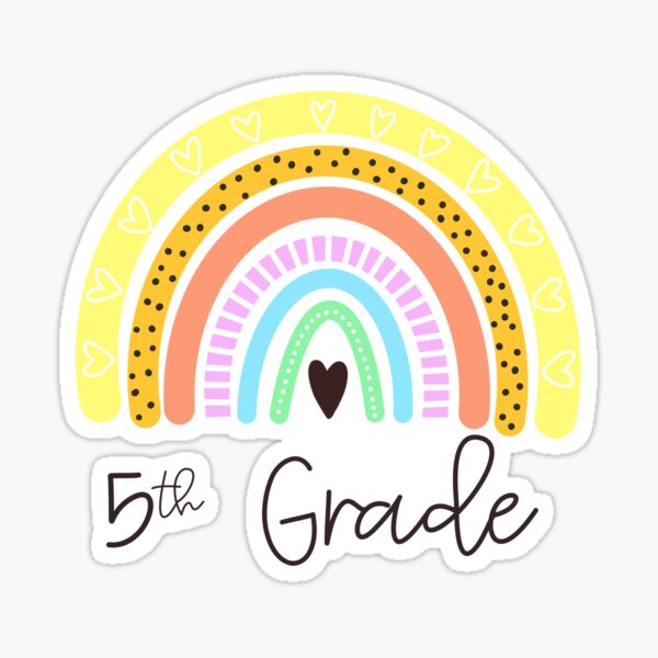 "Fifth Grade Bright Rainbow" Sticker for Sale by haleyeahdesign | Redbubble