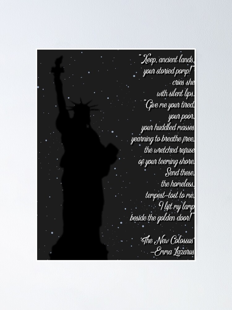 "Statue Of Liberty Silhouette With Poem" Poster for Sale by PatriotBlue ...