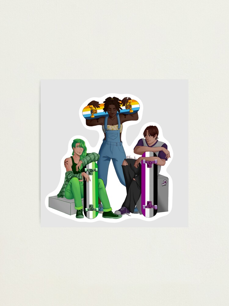 "Aro Ace and AroAce as Skaters collection Sticker" Photographic Print ...